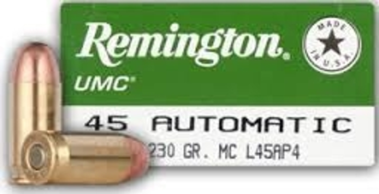 Remington 45 Auto Ammo – 50 Rounds of 230 Grain MC Ammunition ...